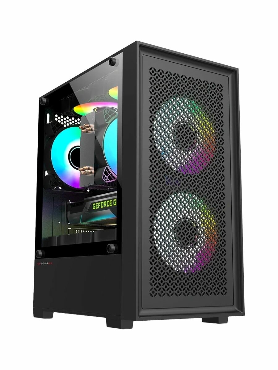 Корпус Accord ACC-1902 черный без БП mATX 7x120mm 2xUSB2.0 1xUSB3.0 audio bott PSU