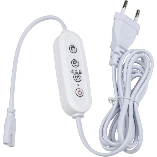 Таймер с вилкой и разъемом Uniel UST-E32 WHITE 2M L, N для фито светильника, 220В. 1500Вт. Провод 2 метра.