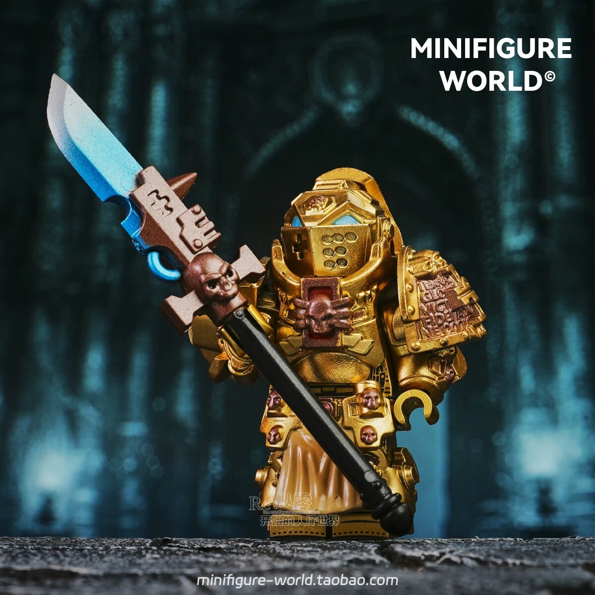 Фигурка Warhammer 40K Grey Knight Terminator в золотом цвете — 1 фигура с мечом и щитом
