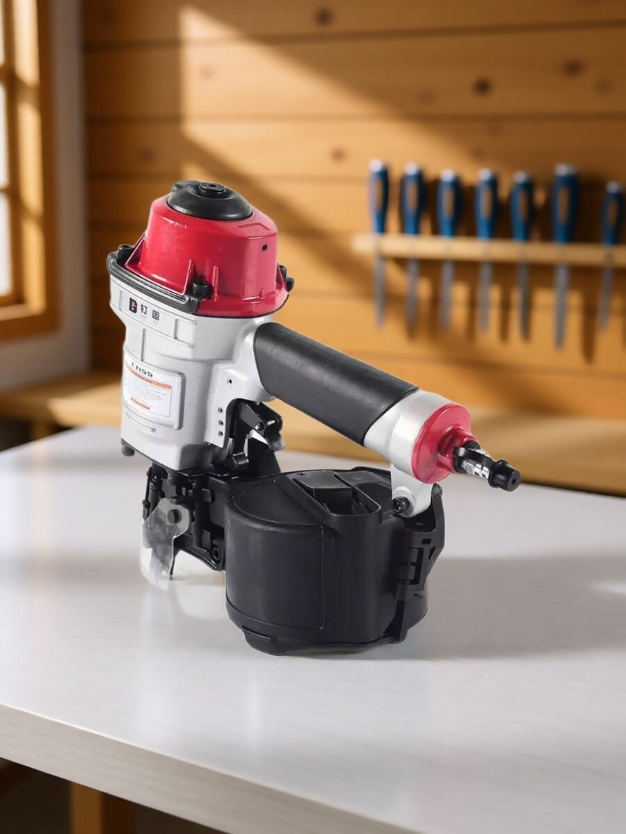 Нейлер пневматический DR.SHOM, CN90, для гвоздей CNW от 50 до 90 мм, 7.5 бар, шестигранные ключи и масленка в комплекте