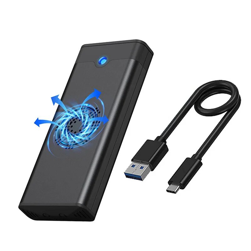 Адаптер внешнего твердотельного накопителя AP-M.2 NVME NGFF с двойным протоколом и охлаждающим вентилятором, твердотельный накопитель 10 Гбит/с Type-C 3.1 для 2230-A, простая установка