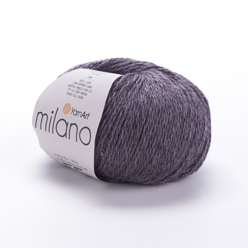 Пряжа для вязания YarnArt Milano 869 серо-сиреневый 50 гр/130 м 8% альпака, 20% шерсть, 8% вискоза, 64% акрил