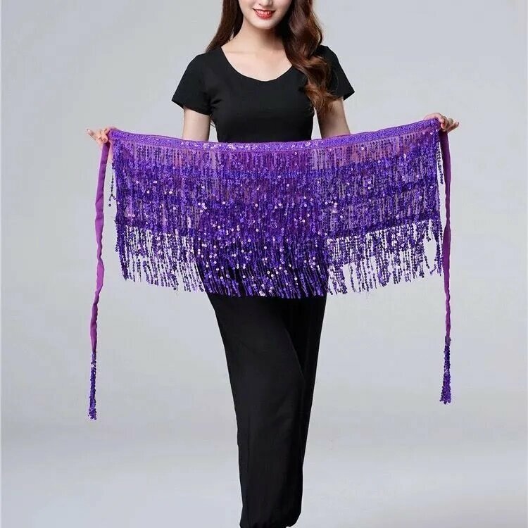 Пояс для танца живота, восточных танцев(Четырёхслойная бахрома)