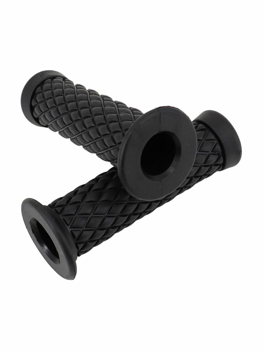 Резиновые ручки-грипсы 7/8" (22 мм) для мотоцикла Honda Suzuki Yamaha Kawasaki — черные на руль, комплект