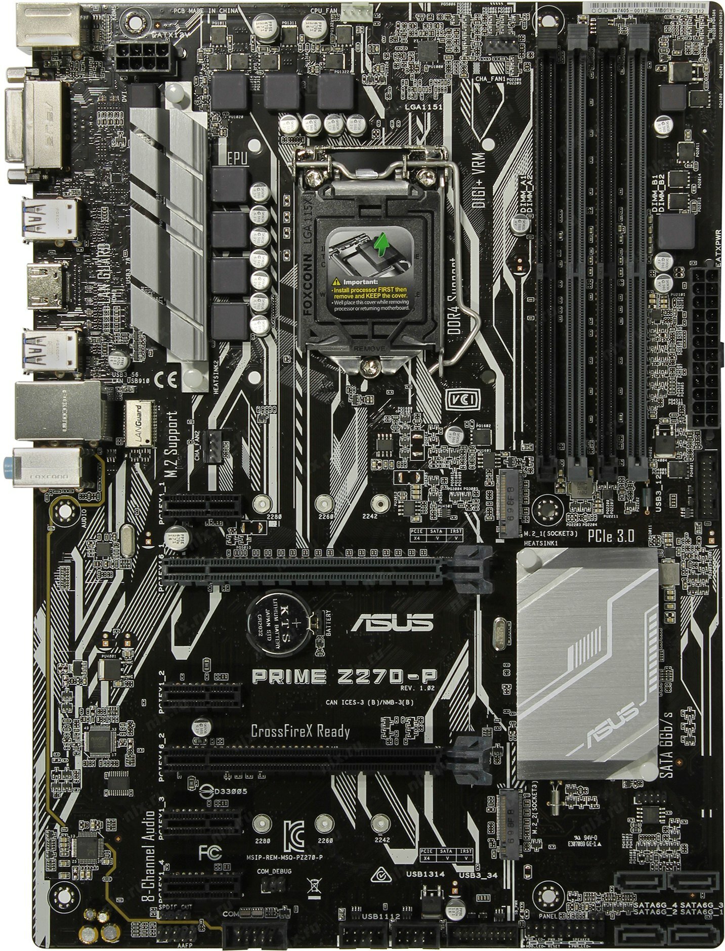 ASUS PRIME Z270-P LGA1151 2xPCI-E DVI+HDMI GbLAN SATA ATX 4DDR4