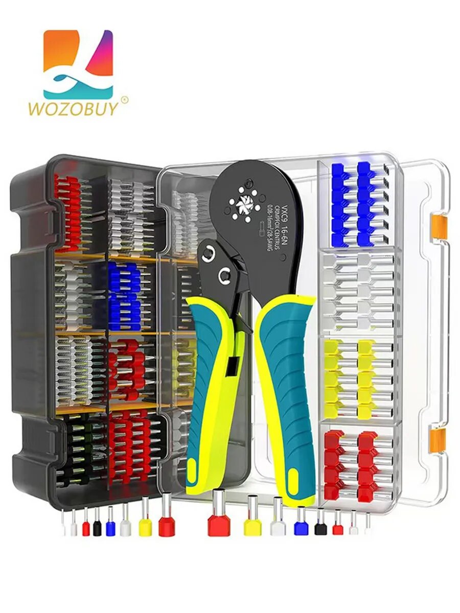 Инструмент для обжима проводов: 1 обжимной клещи + 2800 соединительных клемм, универсальный набор