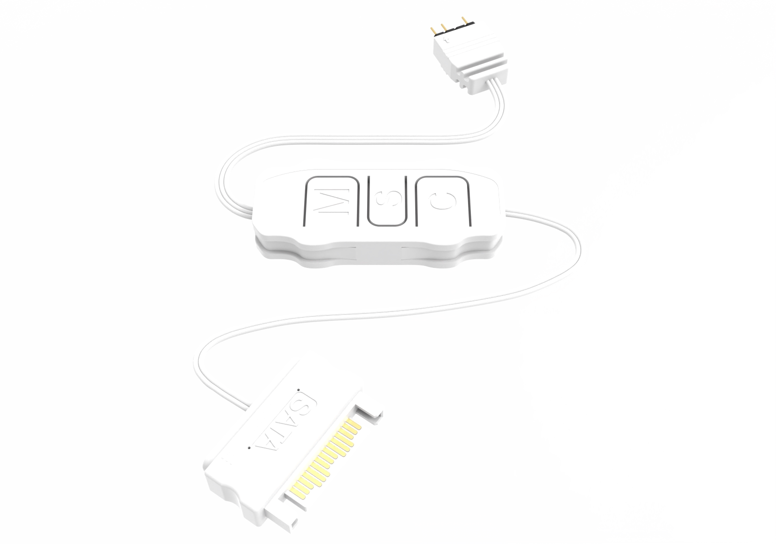 ARGB контроллер 5V 3-контактный для световой ленты в корпус ПК, адаптер SATA с пультом, белый