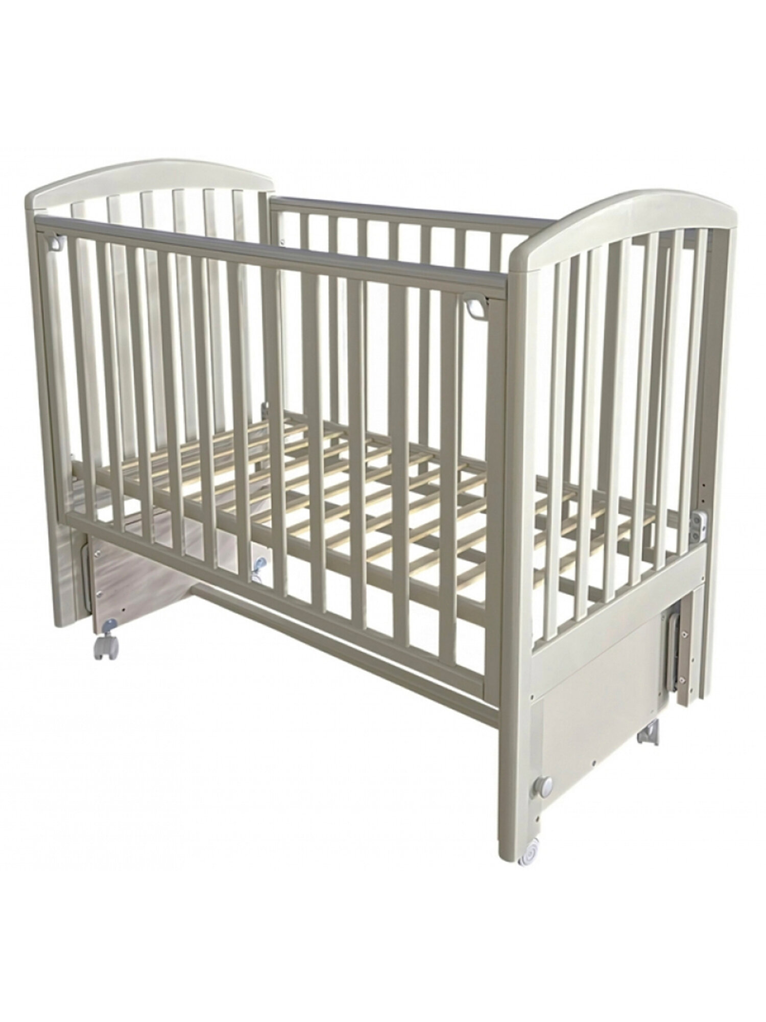 Кроватка детская для новорожденных Антел Люси-1 с универсальным маятником, колесами, кашемир