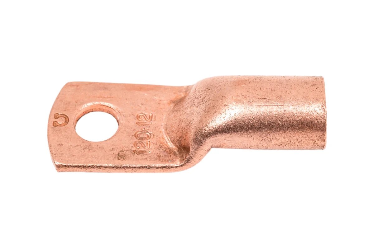 Наконечник кольцевой прямой EKF PROxima ТМ 120‑12‑17 медный 13 мм диаметр, 10 шт, 120 мм² с открытым винтом М12, ГОСТ 7386‑80