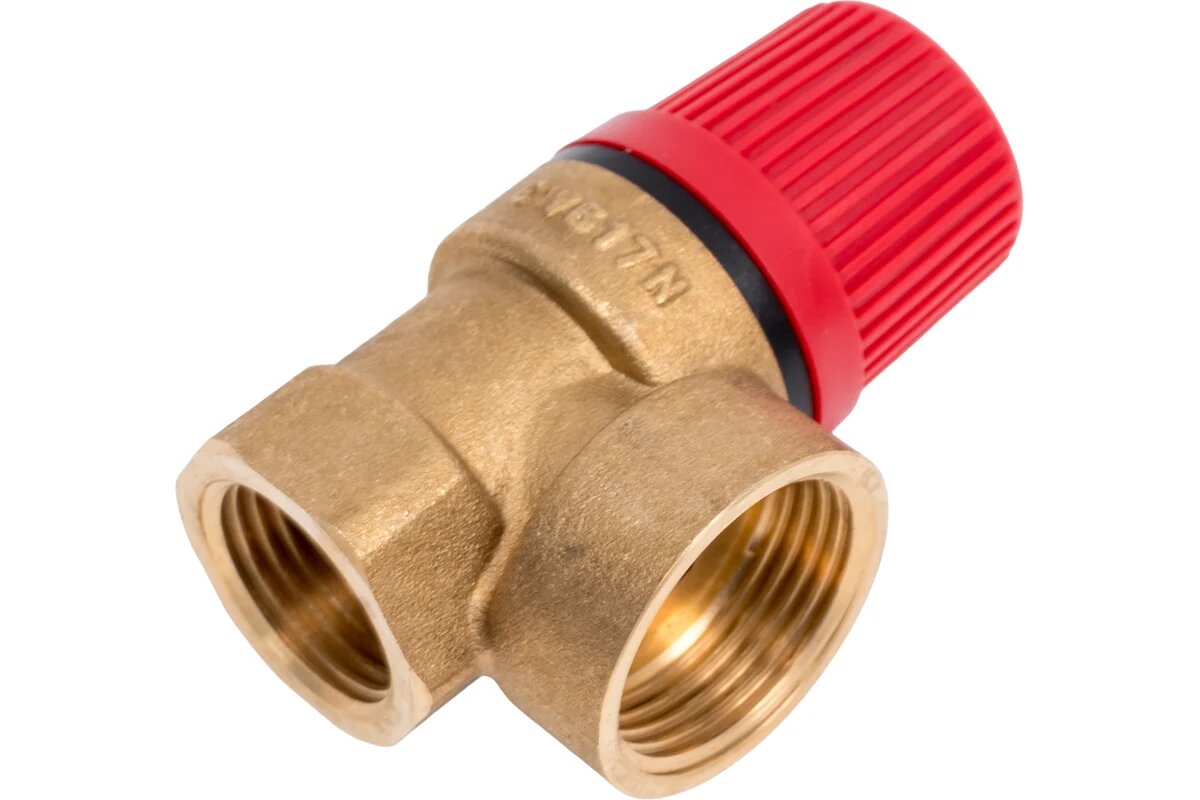 Клапан предохранительный ROMMER RVS‑0001‑003015 для отопления из латуни 1/2–3/4 дюйма, давление до 3 бар, температура до 100 °С