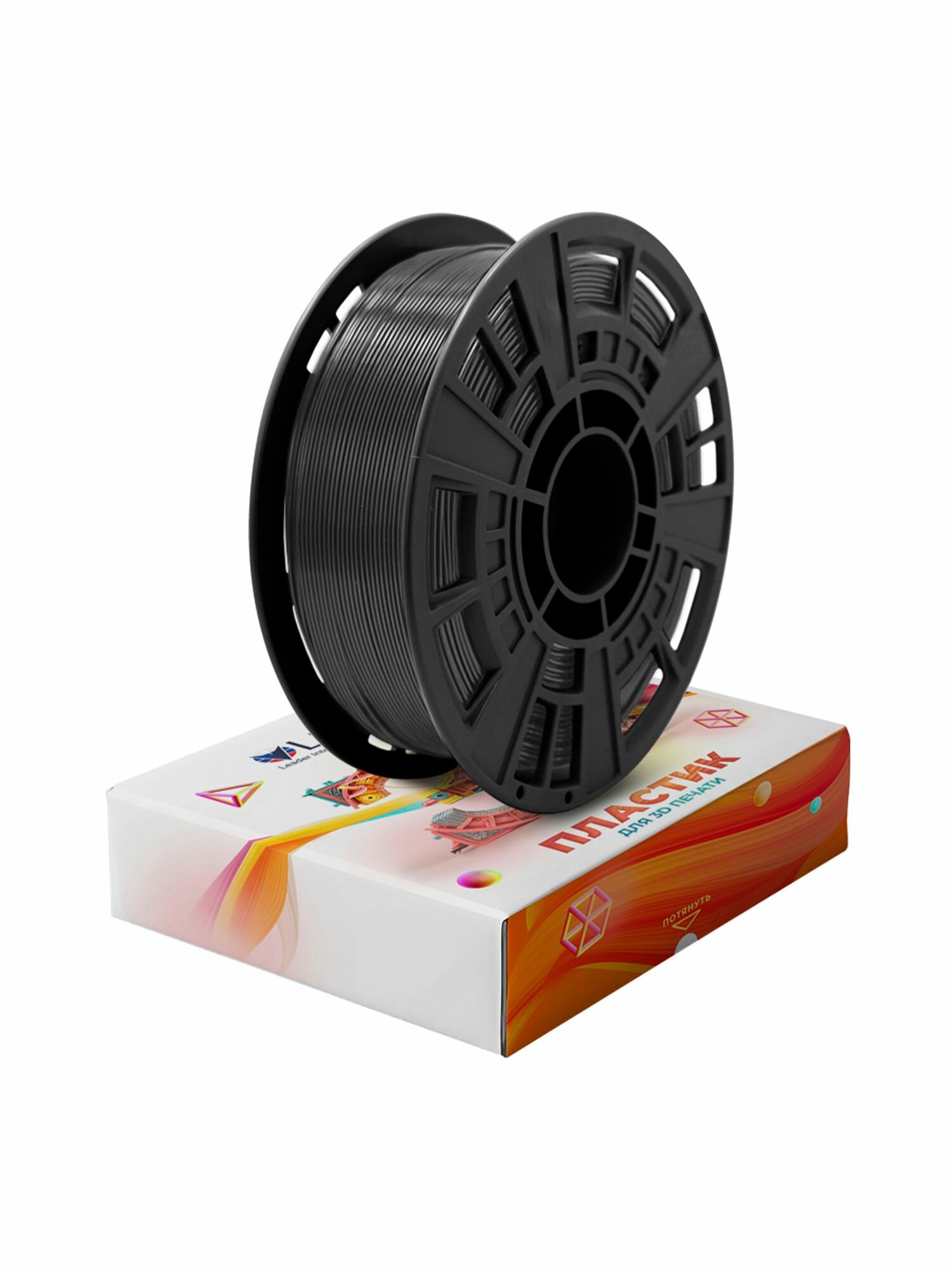 PA6-GF20 пластик LIDER-3D для 3D принтера, 1.75 мм, Чёрный, 1 кг