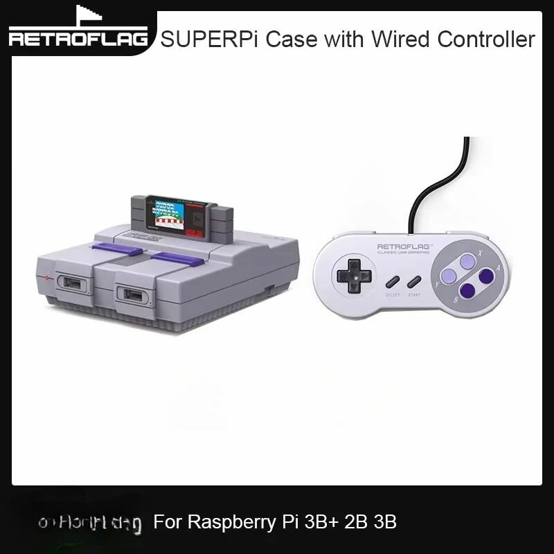 Retroflag SUPERPi Case с проводным контроллером для Raspberry Pi 3B + 2B 3B Deluxe Edition UCase