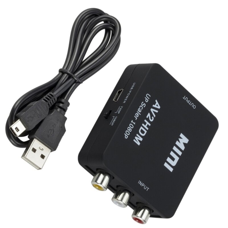 Конвертер аудио и видео с разъемом AV 3RCA в HDMI1080P-черный