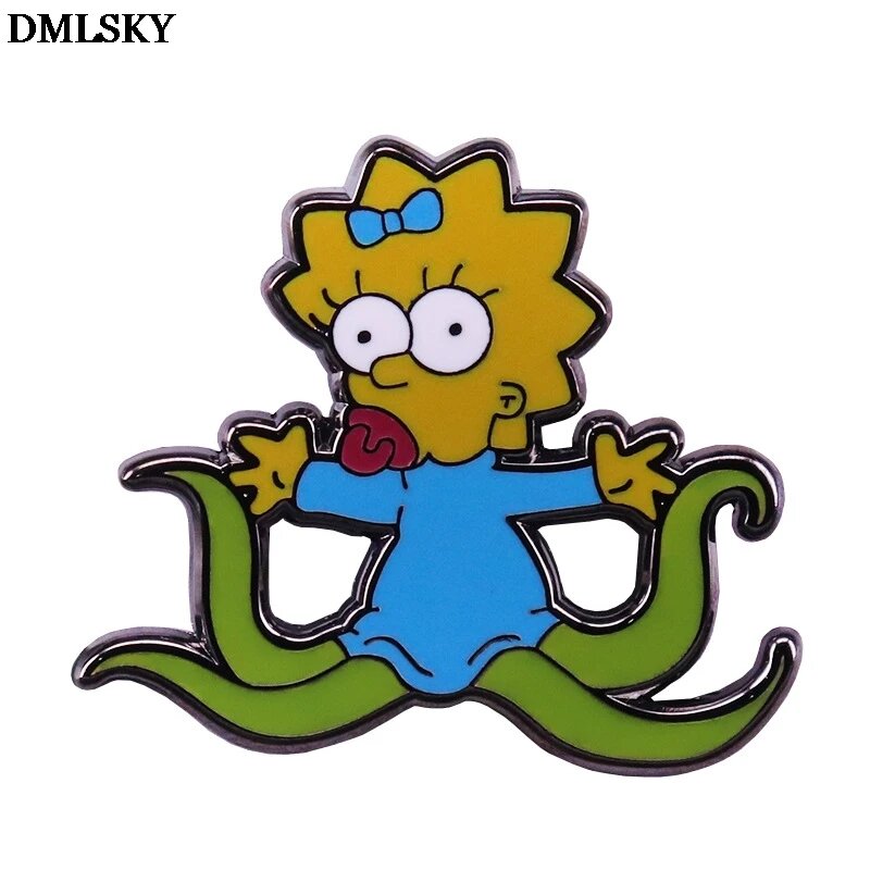 Значок Lisa Simpson с осьминогом, цвет 7, темно-синий