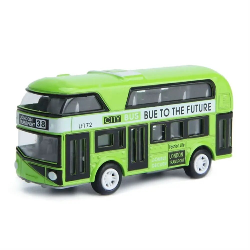 Зеленый двухэтажный автобус London Transport, Pull Back