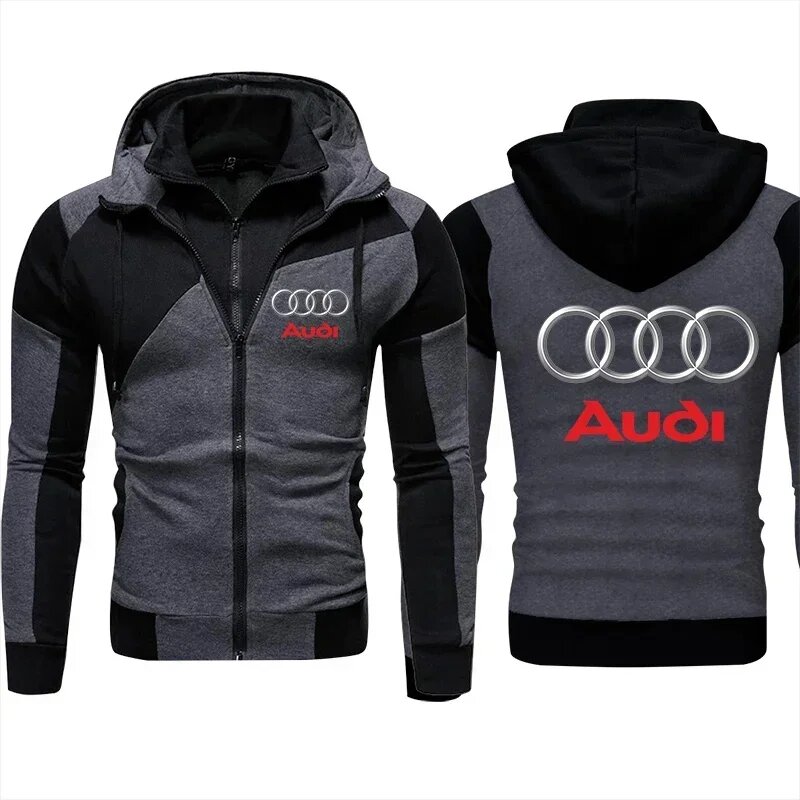 Мужской худи Audi серый, черный, XL