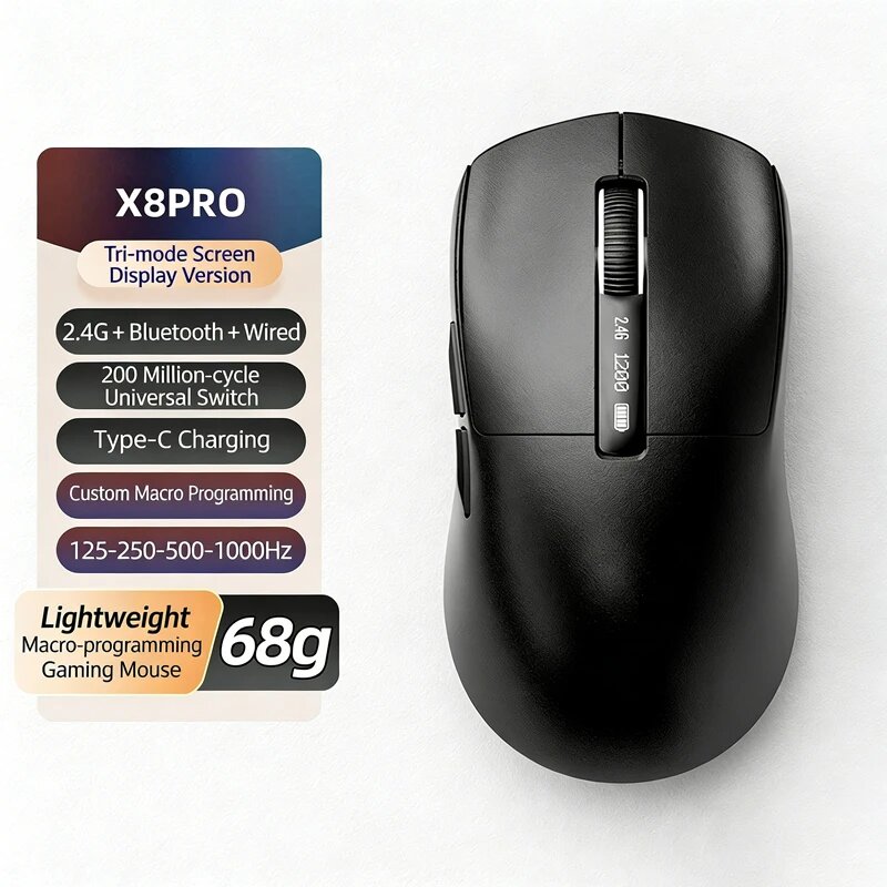 Беспроводная мышь Lenovo X8PRO Black Screen Display
