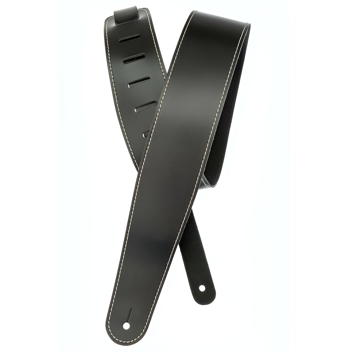 PLANET WAVES 25LS00-DX CLASSIC LEATHER STRAP WITH CONTRAST STITCH BLACK кожаный гитарный ремень, цвет чёрный