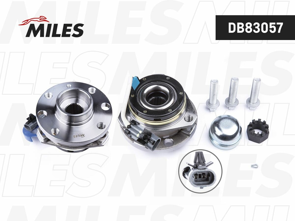 MILES Ступица колеса передняя с подшипником с ABS (4 отверстия) OPEL ASTRA G/ZAFIRA A 98-05 (SKF VKBA3511) DB83057