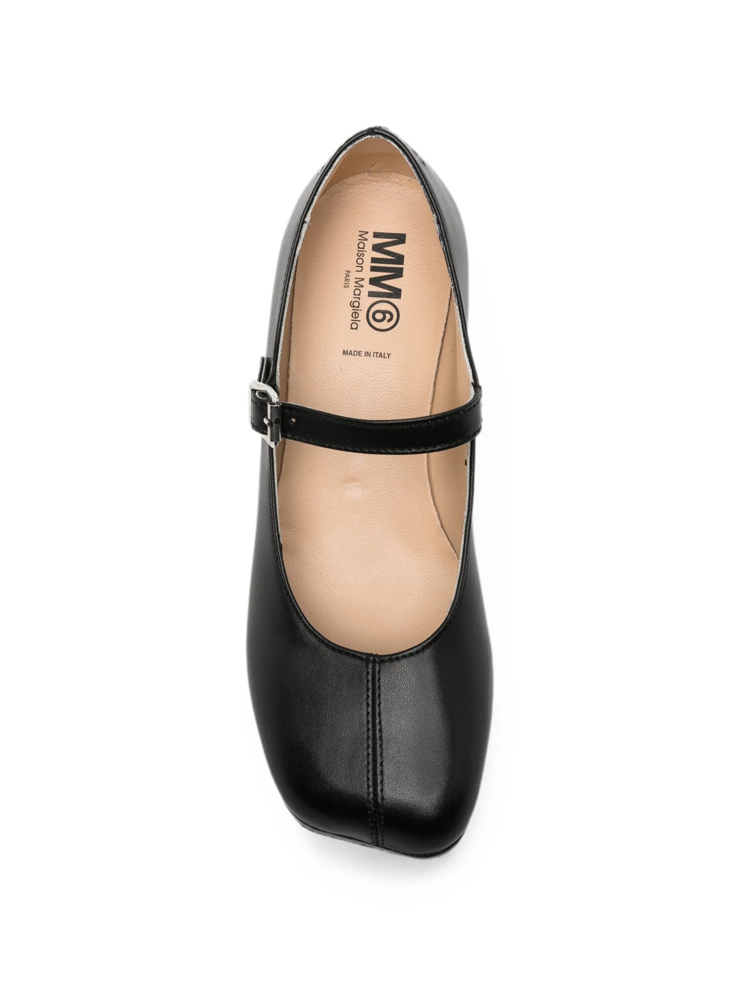 Балетки MM6 Buckle-strap square-toe ballet flats, размер 35, , черный — фото 1