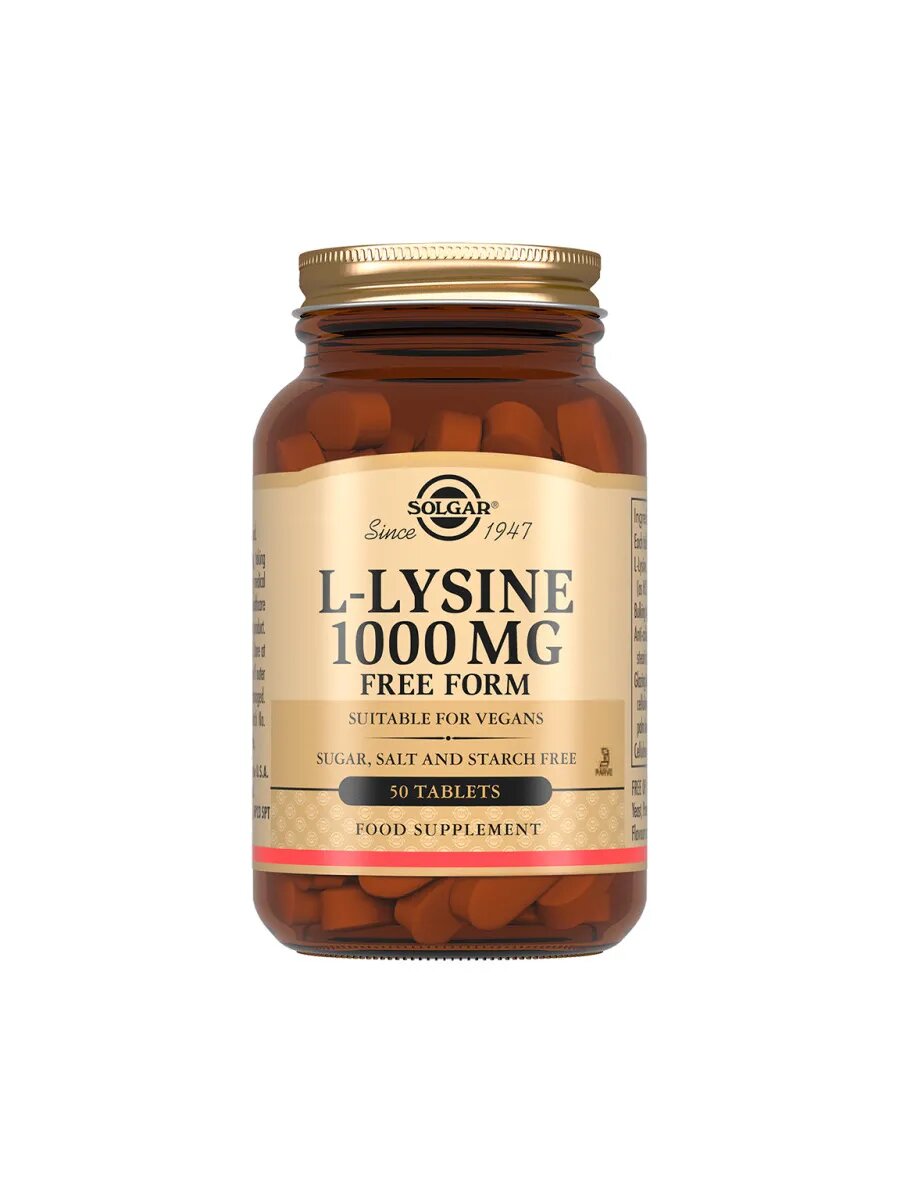 Solgar L-Лизин 1000 мг / L-Lysine 1000 mg Tablets таблетки м