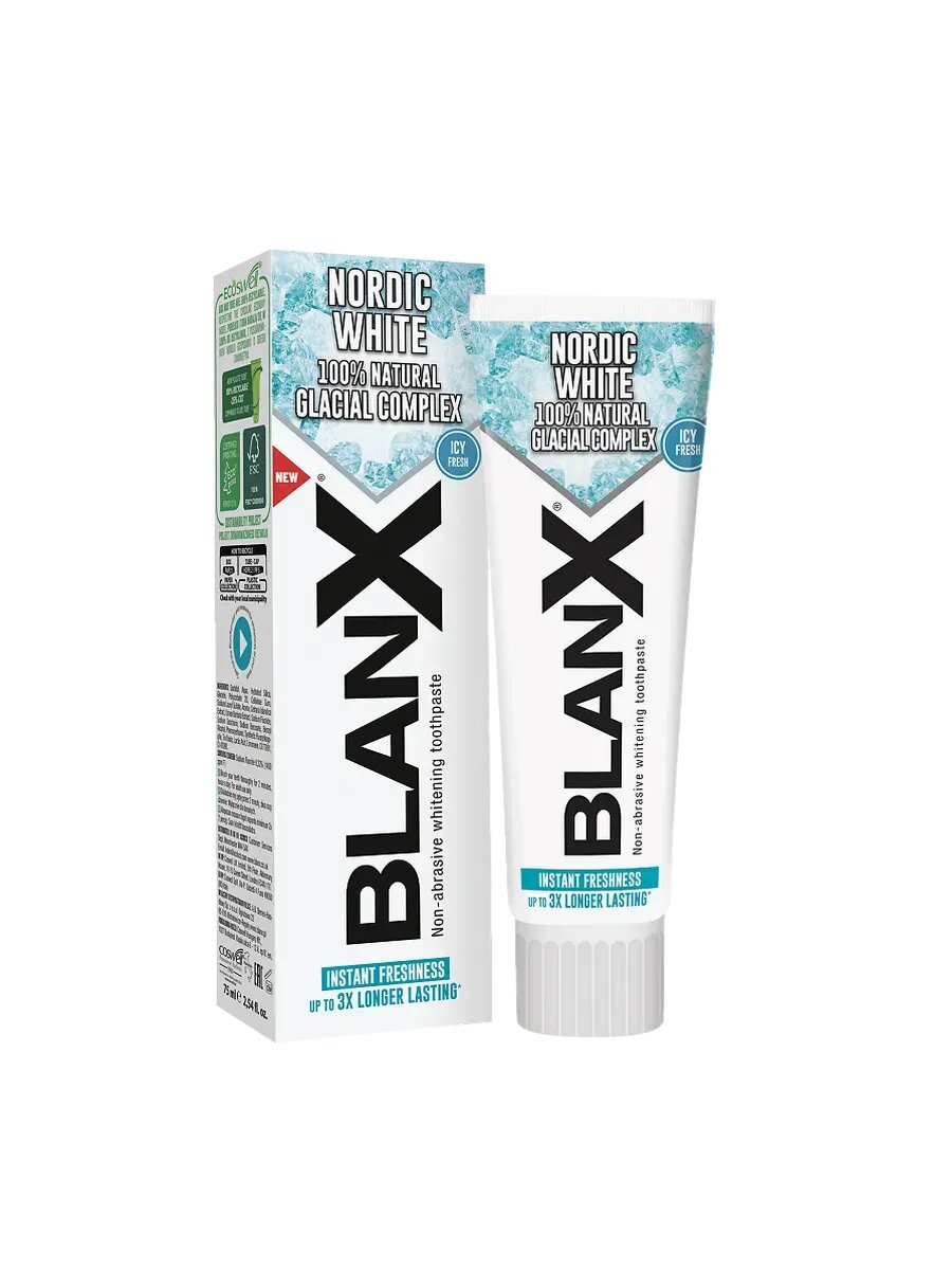 Blanx Зубная паста Nordic White 75 мл 1 шт