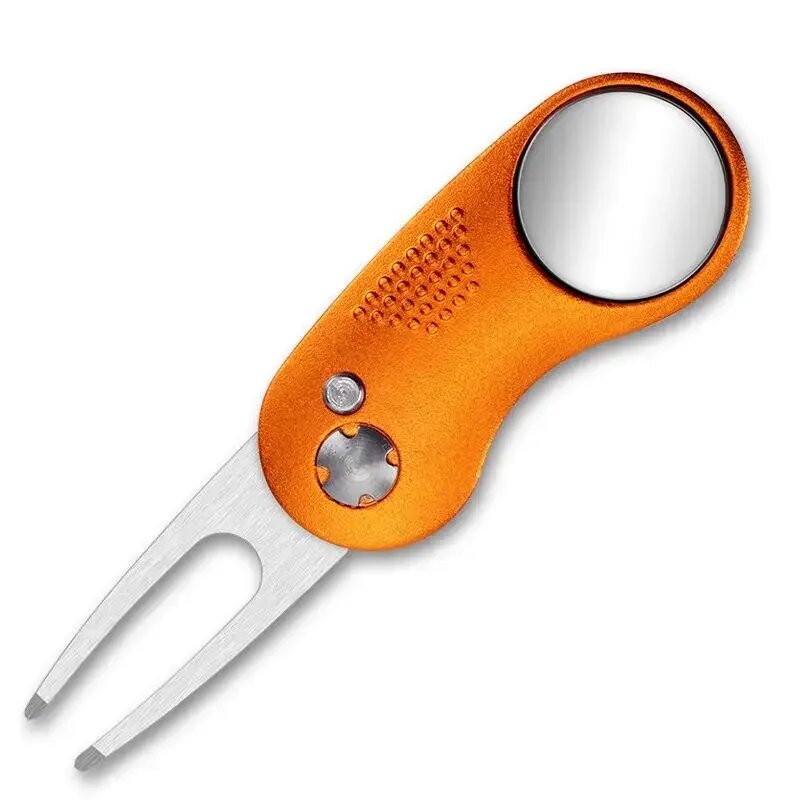 Складной металлический инструмент для ремонта дивотов Divot Green Fork Оранжевый, Orange