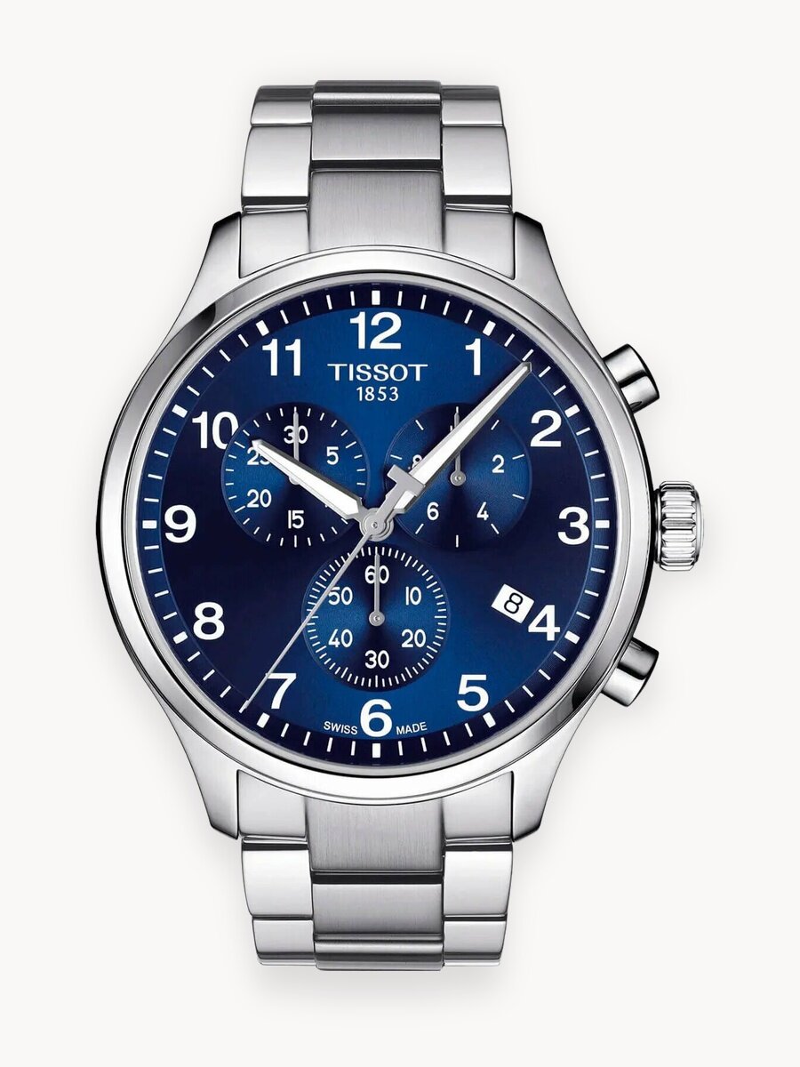 Наручные часы TISSOT Chrono Classic II, серебристый/синий