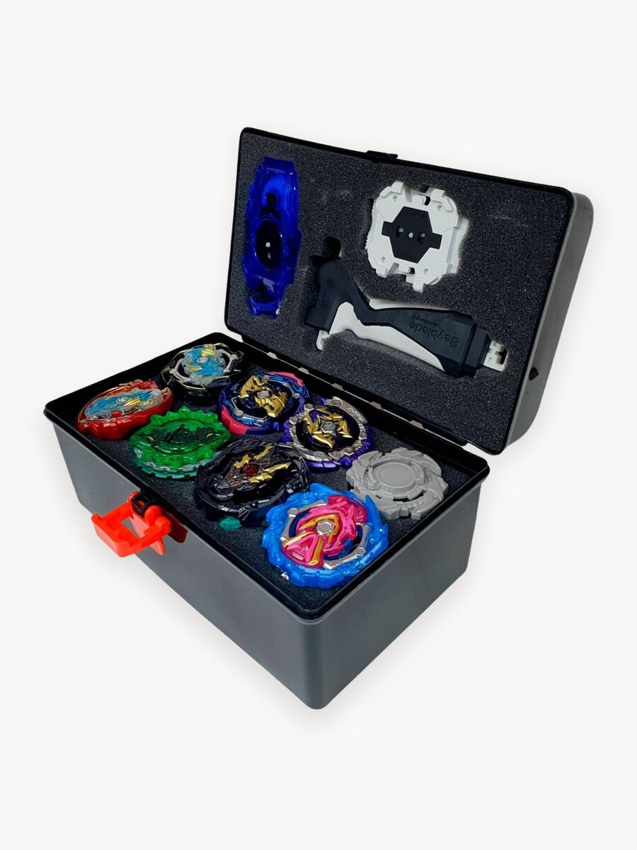 Набор Бейблейд с 8 волчками в кейсе, черный