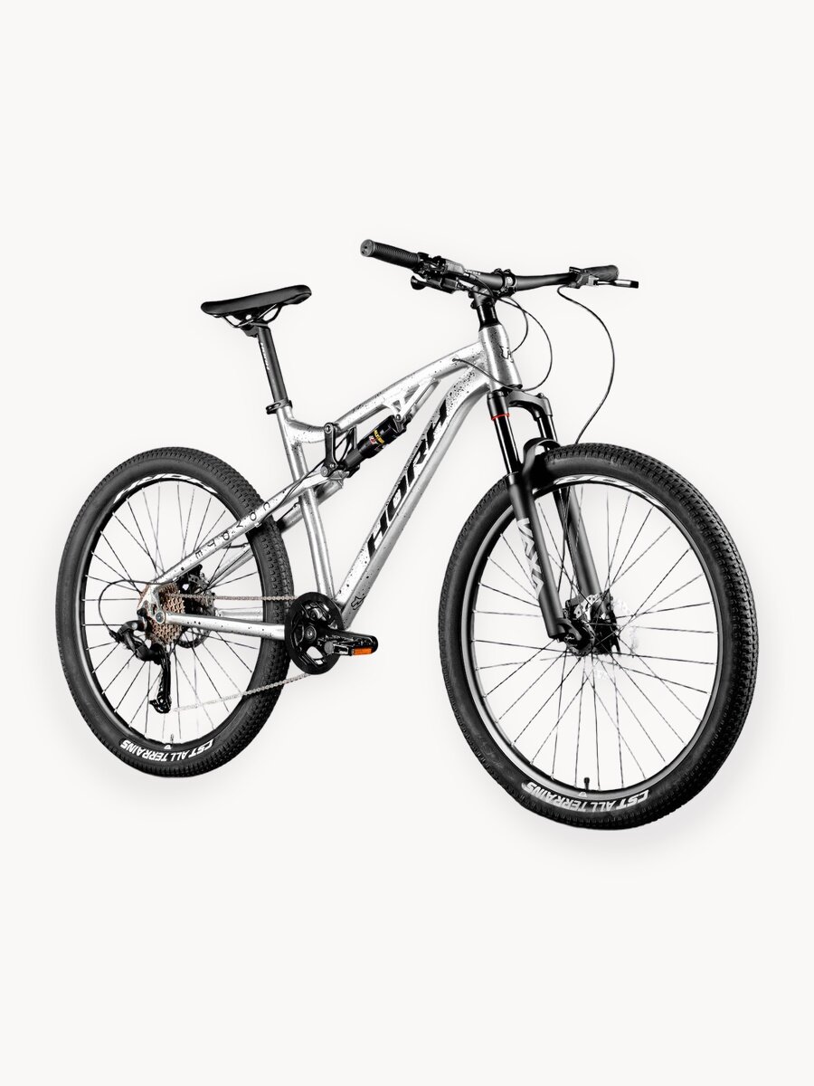 Велосипед горный двухподвес HORH COYOTE 27,5" 2025 Polished AL c алюминиевой рамой, дисковые гидравлические