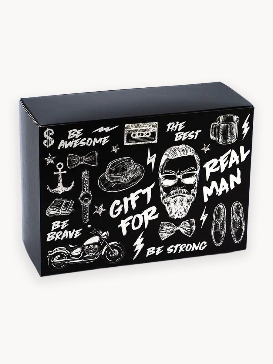 Коробка подарочная "Gift for real man", 25 × 18 × 10 см, для упаковки подарка на 23 февраля