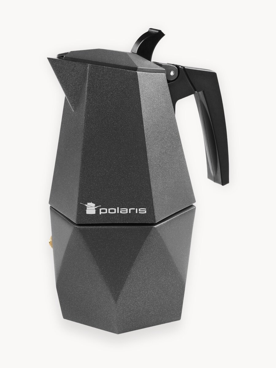 Гейзерная кофеварка Polaris Kontur-4C 200 мл на 4 порции эспрессо, подходит для всех типов плит, кроме индукции