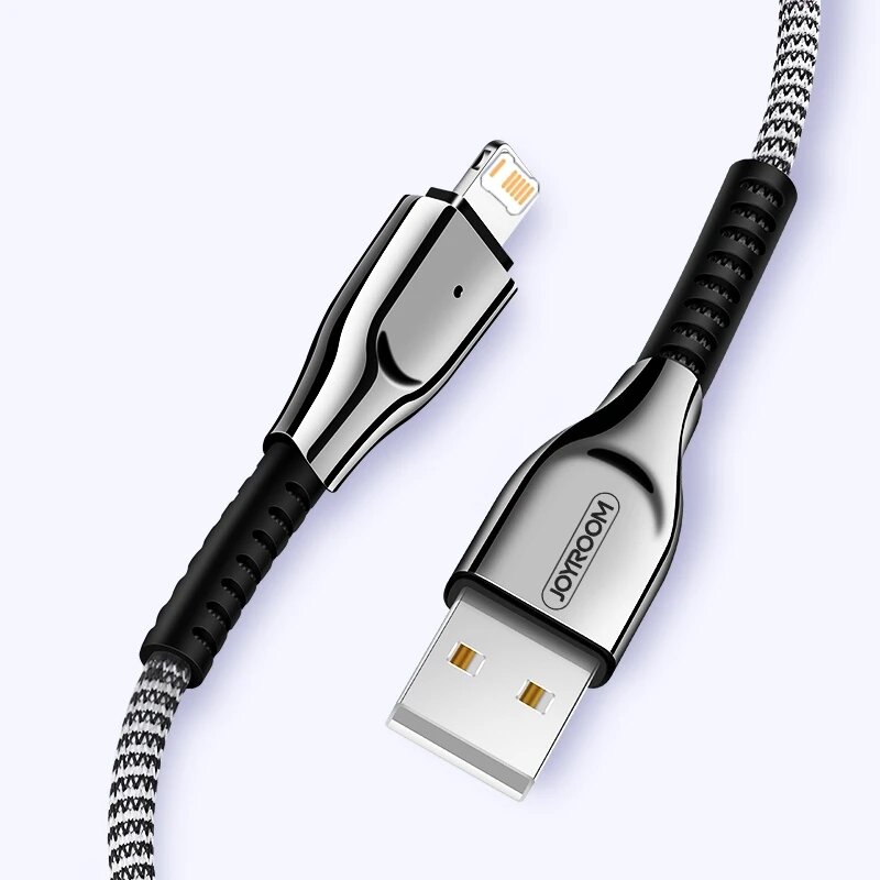 Умный Светодиодный USB-кабель С Защитой От Перегибов И Быстрой Зарядкой 1m, Черный, Black