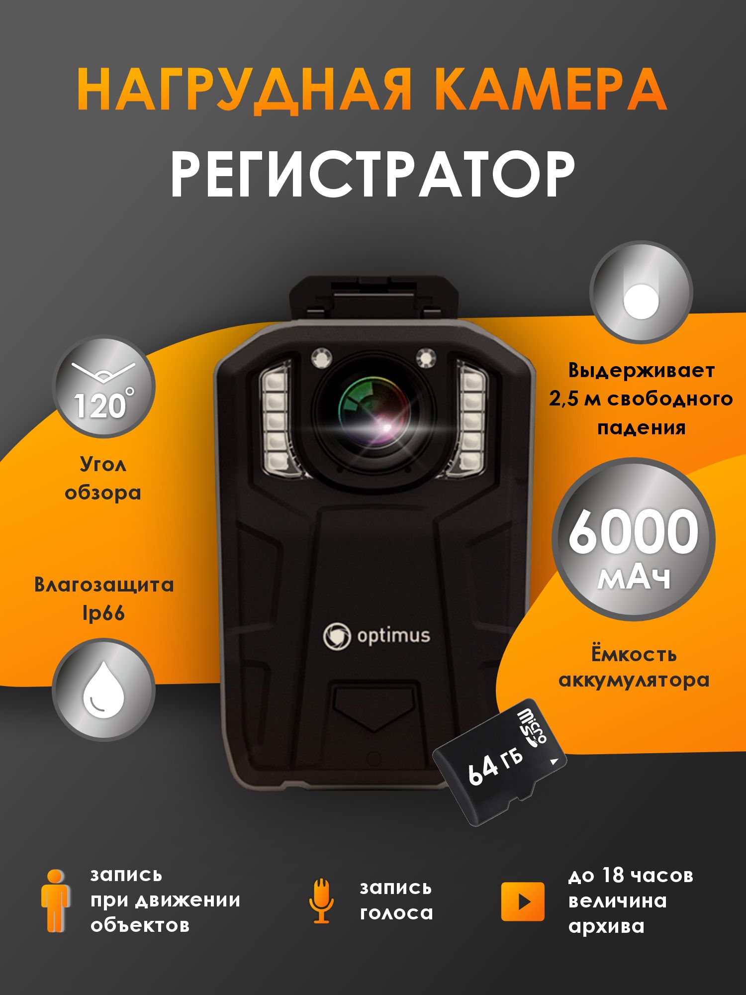 Видеокамера Optimus IP-L133.0(2.8)
