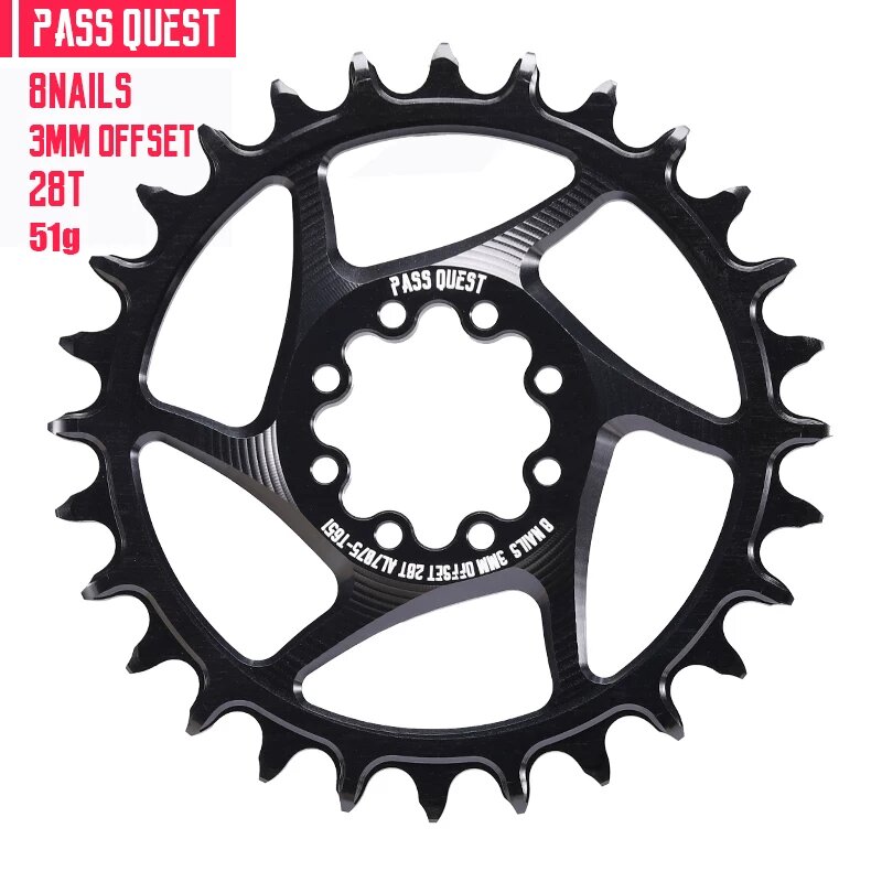 SRAM Force 8-Болтовая Зубчатая Шестерня 3 мм Смещение 28T Черная Деталь для Прямой Установки на Велосипед
