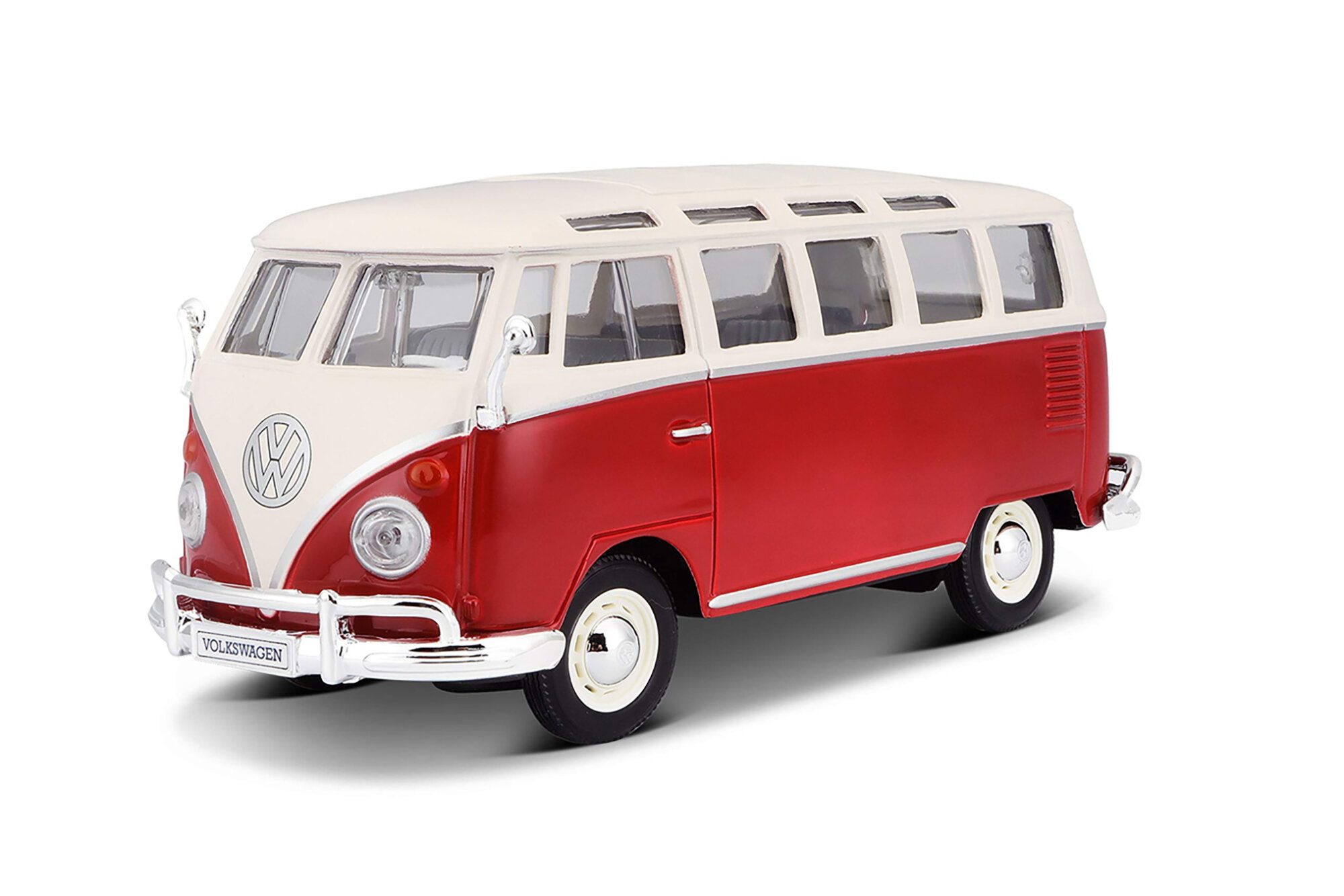 Модель коллекционная MAISTO Volkswagen T1 van samba red cream / фольксваген T1 фургон самба красный кремовый