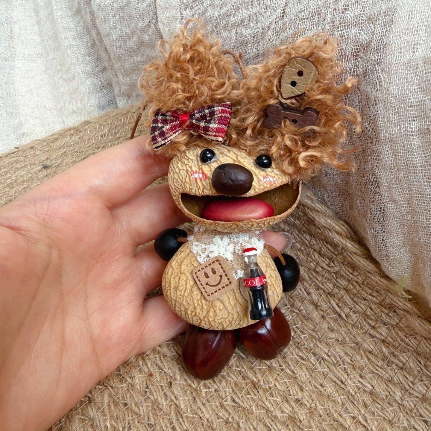 Набор для рукоделия кукла из желудя, Brown Big Ears подвеска из орешка своими руками украшение для дома подарок