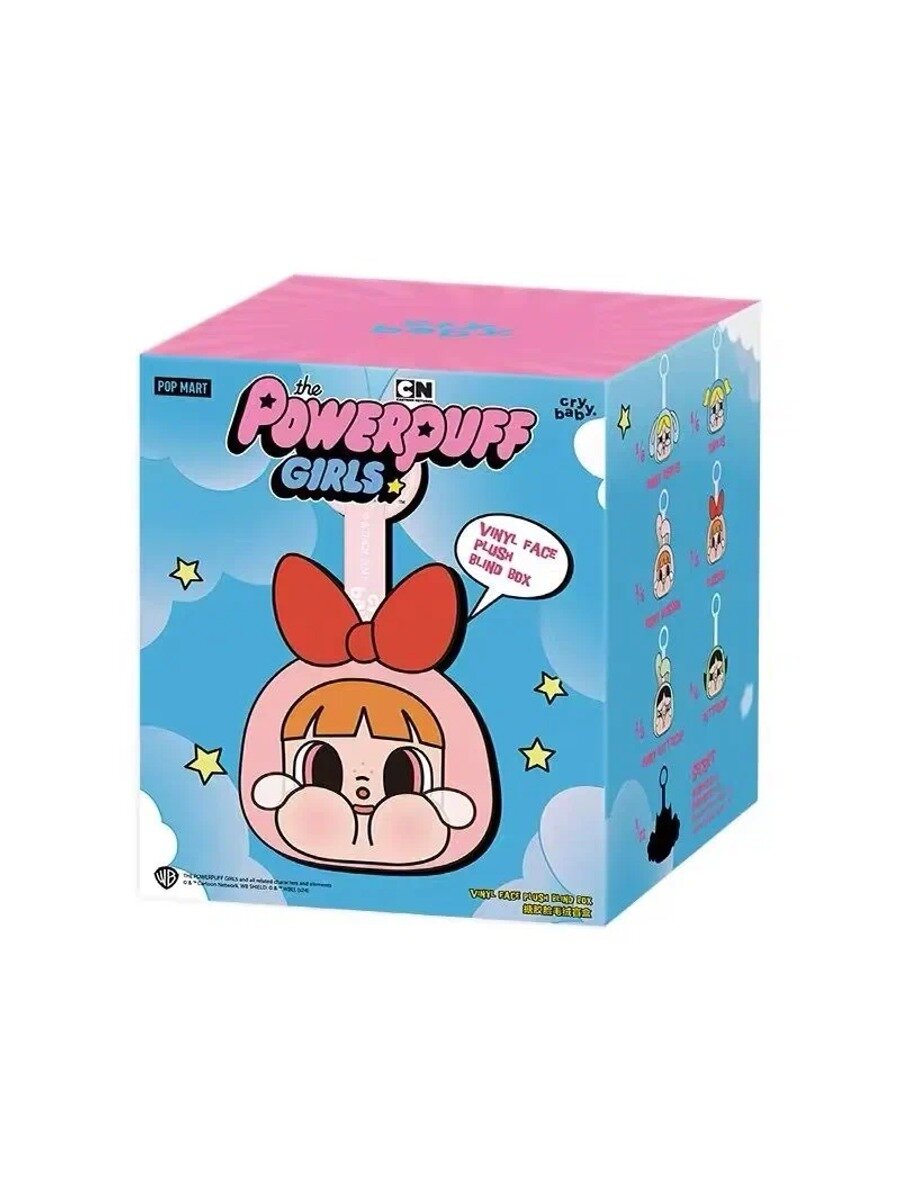 POP MART - Коллекция CRYBABY Powerpuff Girls Series Vinyl Face Plush Слепая коробка, Подарки, украшения комнат, 1 шт