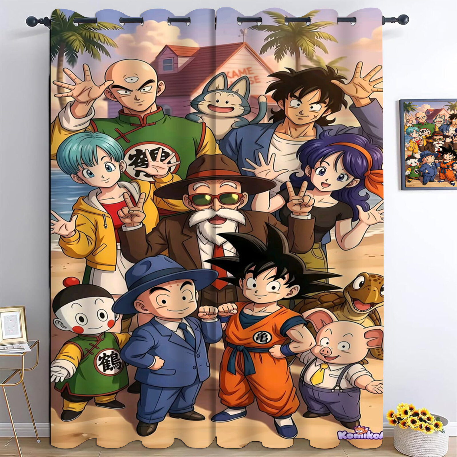 Драгонболл Гоку Комплект штор блэкаут на люверсах 2 шт, 145x240cm в спальню