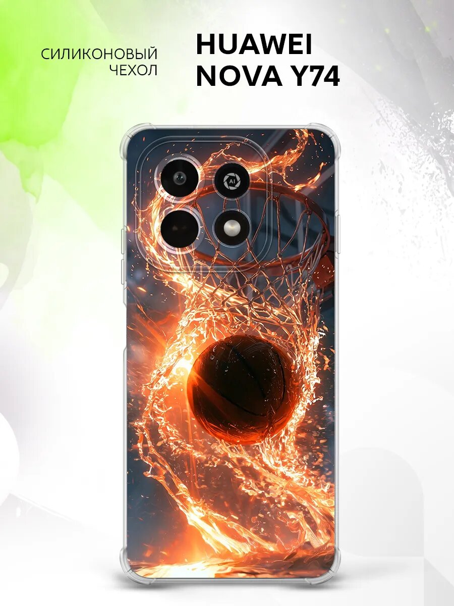Чехол на Huawei Nova Y74, Хуавэй Нова У24, силиконовый, защита углов, с принтом