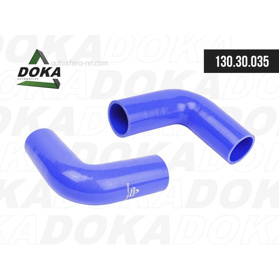DOKA 13030035 Патрубок угловой| силикон, D=55, L=150x150 \лиаз \ МАЗ 203.085 (MB OM906LA, Euro-5)