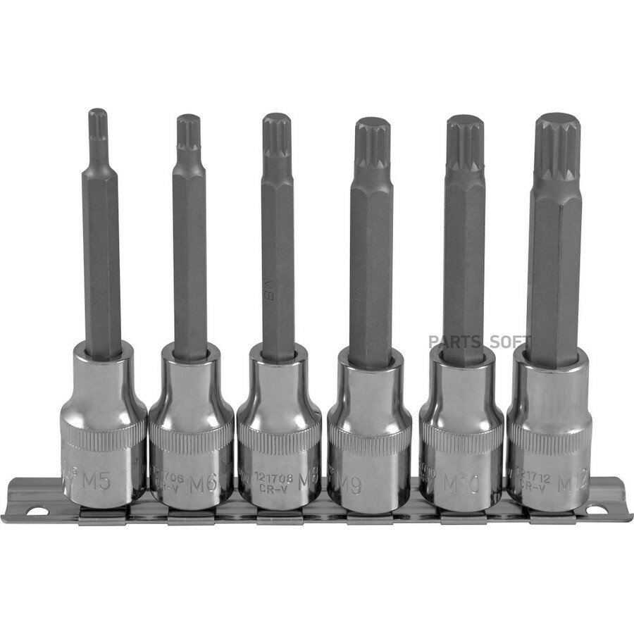 Набор насадок торцевых 1/2"DR с вставками-битами SPLINE на держателе, M5-M12, 100 мм, 6 пр. OMBRA OMBRA 921706 | цена за 1 шт