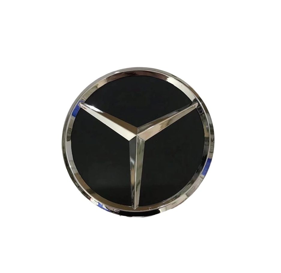 Центральный колпачок на диск (ступицу) Mercedes-Benz, 75мм, черный/серебро, 1шт