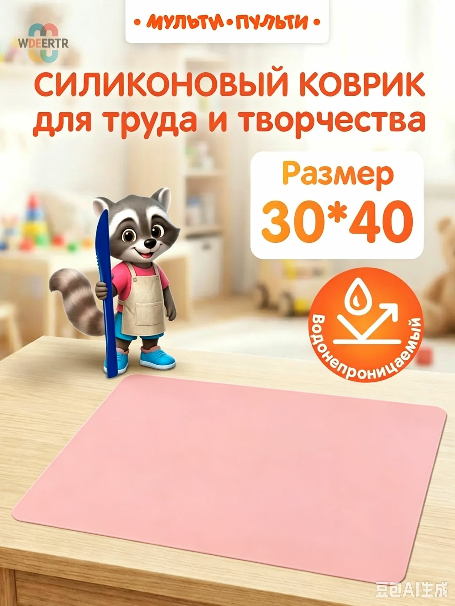Коврик для стола 40 см x 30 см, материал: Силикон