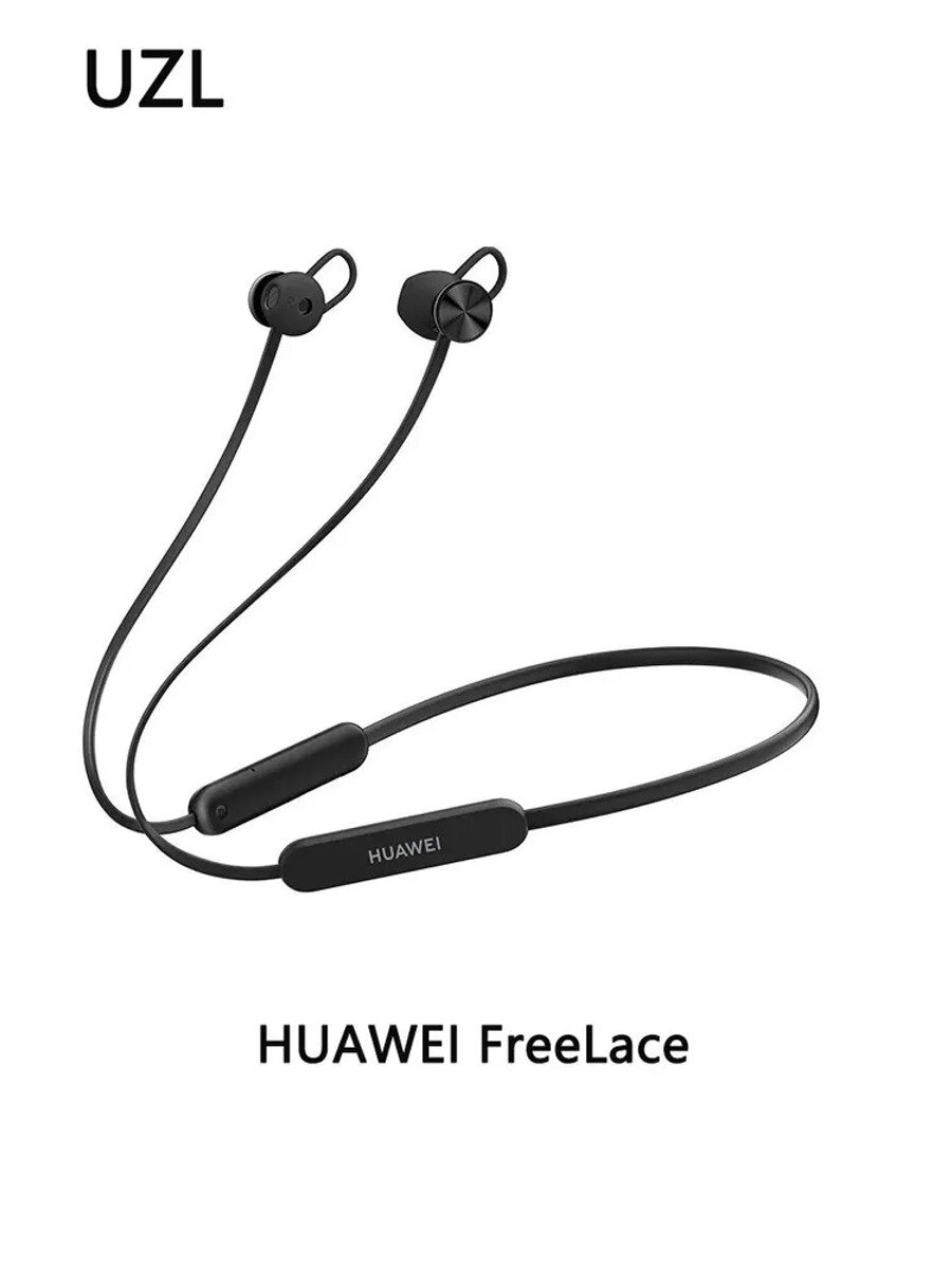 HUAWEI Наушники беспроводные с микрофоном Huawei FreeLace, Bluetooth, черный