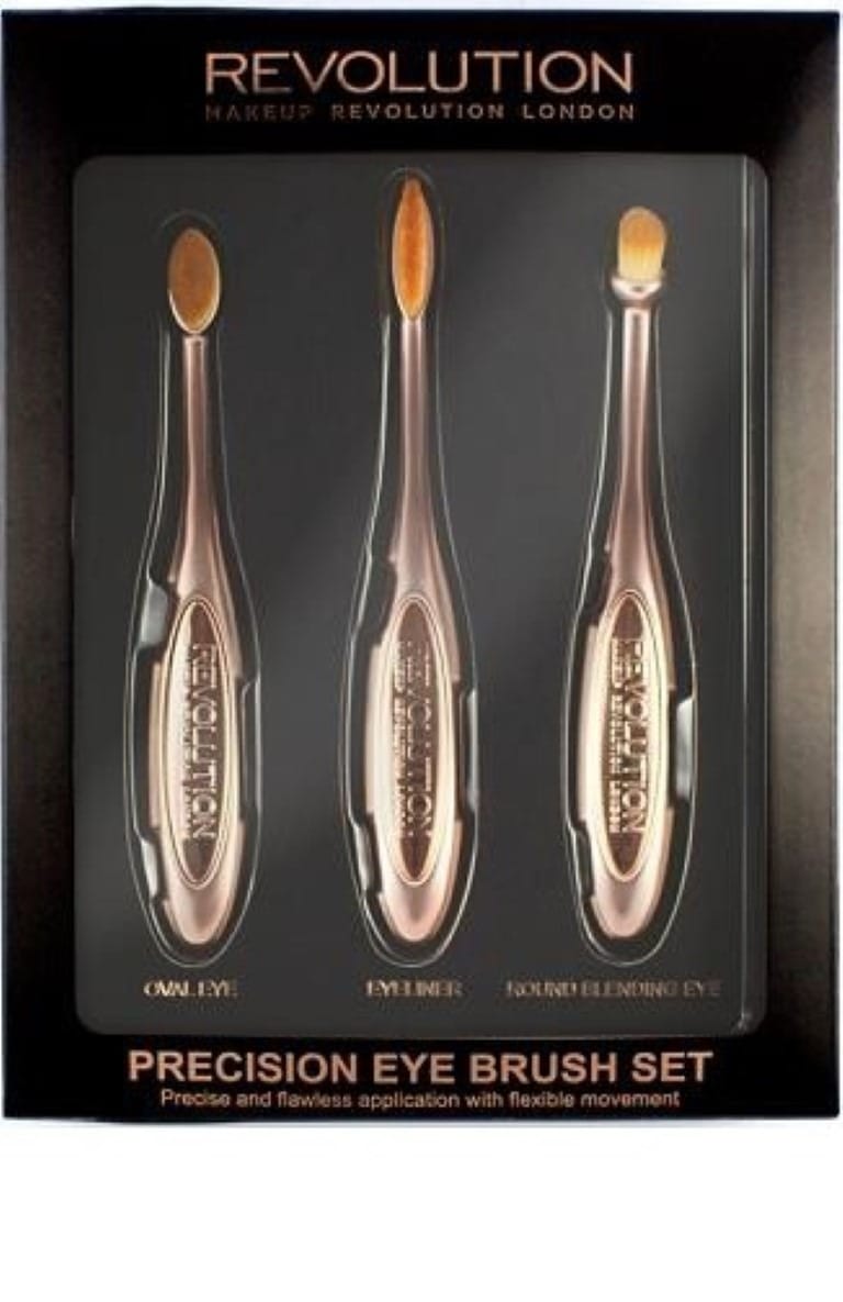 Кисть косметическая Makeup Revolution набор кистей для макияжа глаз, 3 штуки, черный