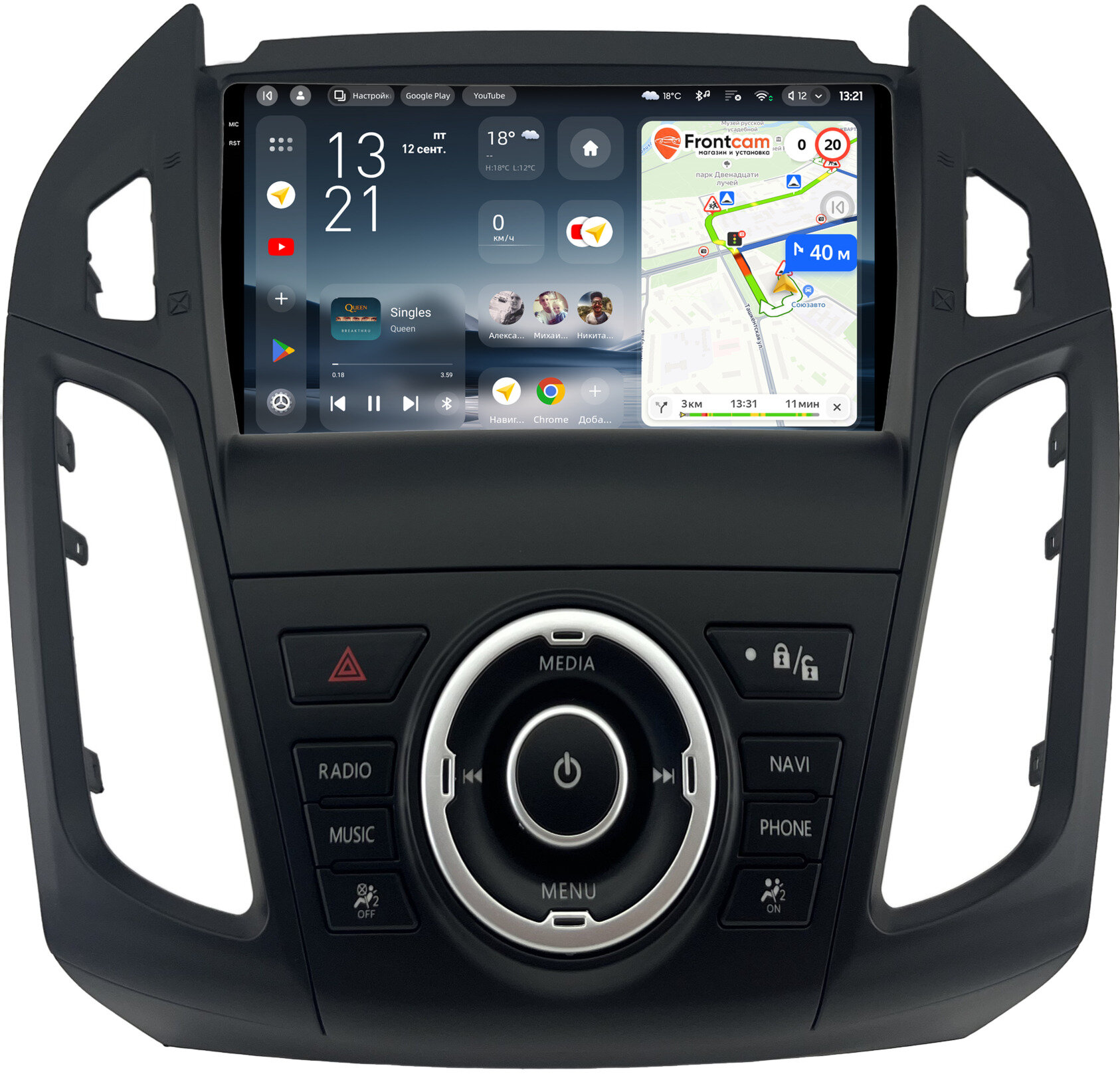 Штатная магнитола Ford Tourneo Connect 2, Transit Connect 2 2012-2018 (черная) Teyes CC4 2K 8/128 9.5" RM-9-1572 Android 14 (4G-SIM, DSP, QLed, AI)