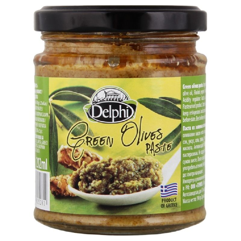 Паста DELPHI из зеленых оливок /стекло/ 190г