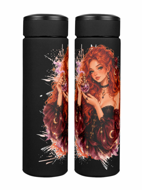 Термос «Рыжая бестия» (черный)