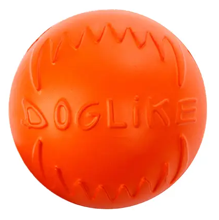 Игрушка для собак Doglike / Доглайк мяч большой резиновый, оранжевый, диаметром 10см / зоотовары для животных